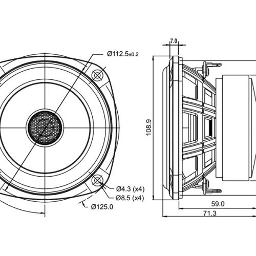 4″ SB12PFC25-4-COAX / Paper - Sbacoustics
