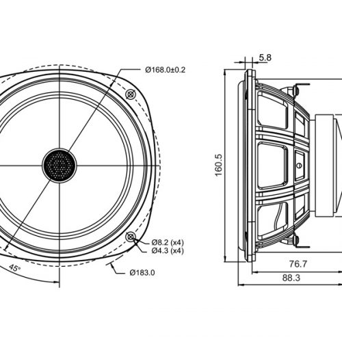 6″ SB16PFC25-4-COAX / Paper - Sbacoustics